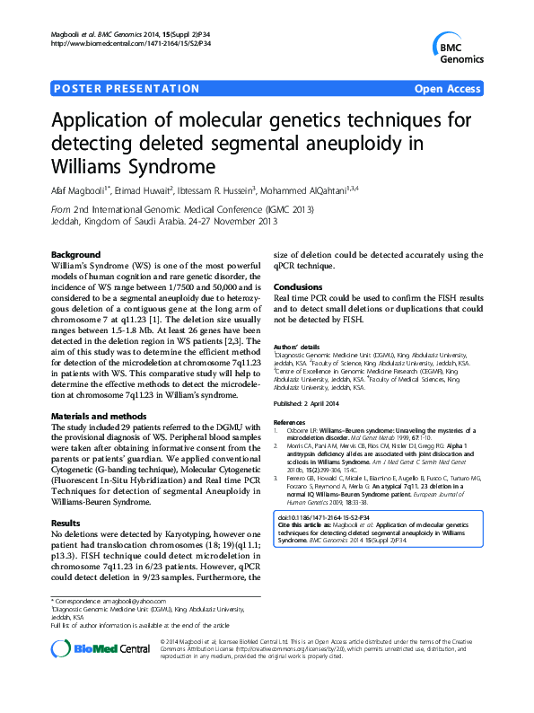 (PDF) Application of molecular genetics techniques for detecting ...