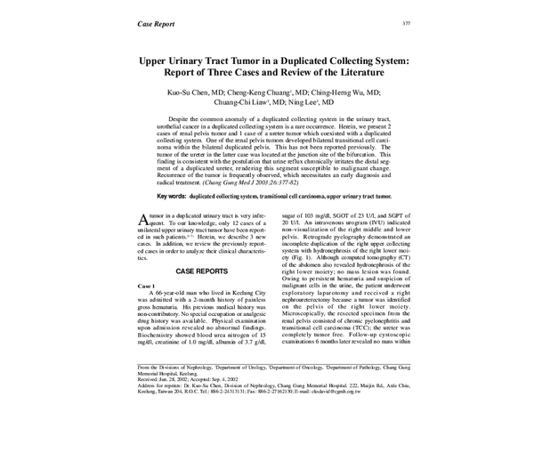 (PDF) Upper urinary tract tumor in a duplicated collecting system ...