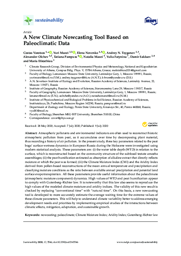 (PDF) A New Climate Nowcasting Tool Based on Paleoclimatic Data