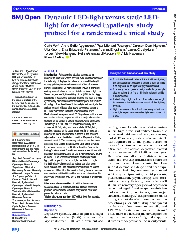 (PDF) Dynamic LED-light versus static LED-light for depressed ...
