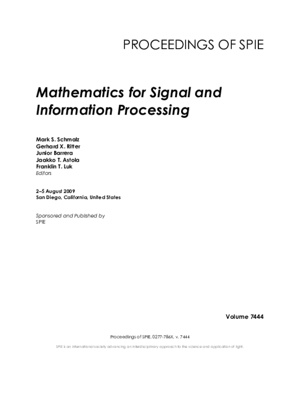 (PDF) Mathematics for Signal and Information Processing