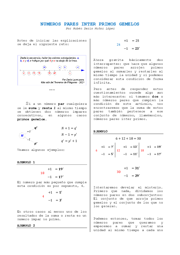 (PDF) NUMEROS PARES INTER PRIMOS GEMELOS