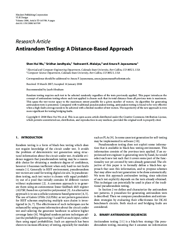 (PDF) Antirandom Testing: A Distance-Based Approach