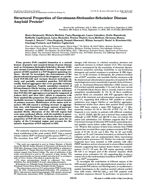 (PDF) Structural Properties of Gerstmann-Straussler-Scheinker Disease ...