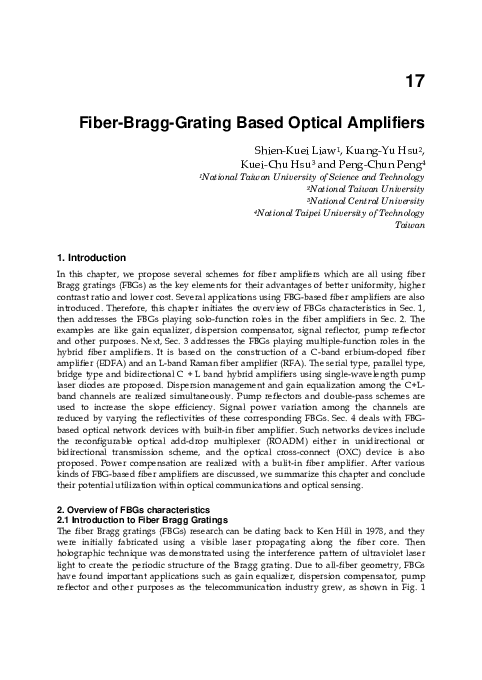 (PDF) Fiber Bragg Grating-Based Optical Amplifiers
