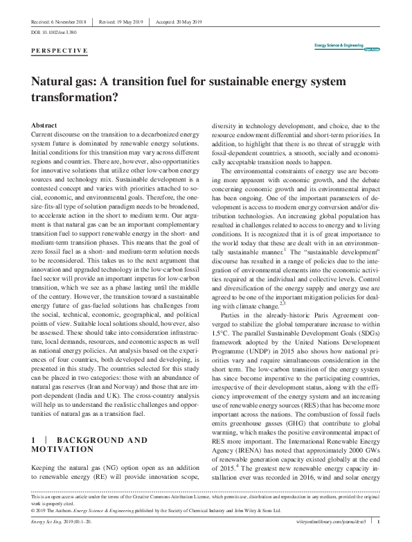 (PDF) Natural gas: A transition fuel for sustainable energy system ...