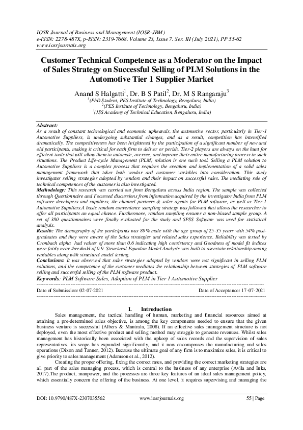 (PDF) Customer Technical Competence as a Moderator on the Impact of ...