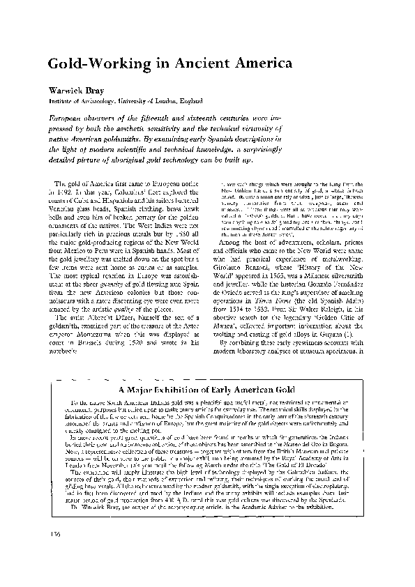 (PDF) Gold-working in Ancient America