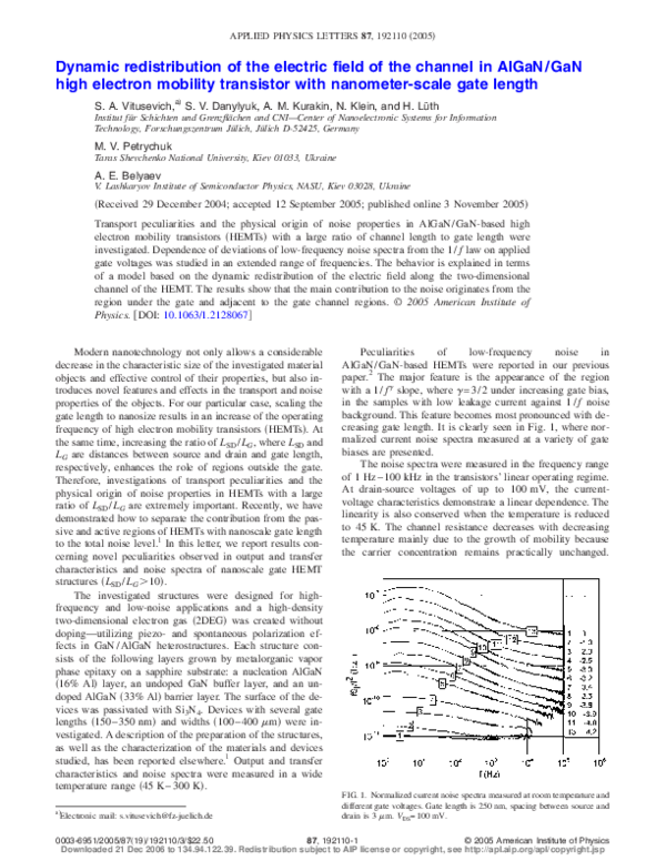 (PDF) Dynamic redistribution of the electric field of the channel in ...