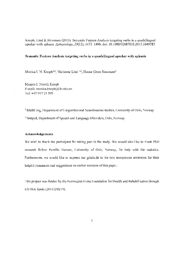 (PDF) Semantic feature analysis targeting verbs in a quadrilingual ...