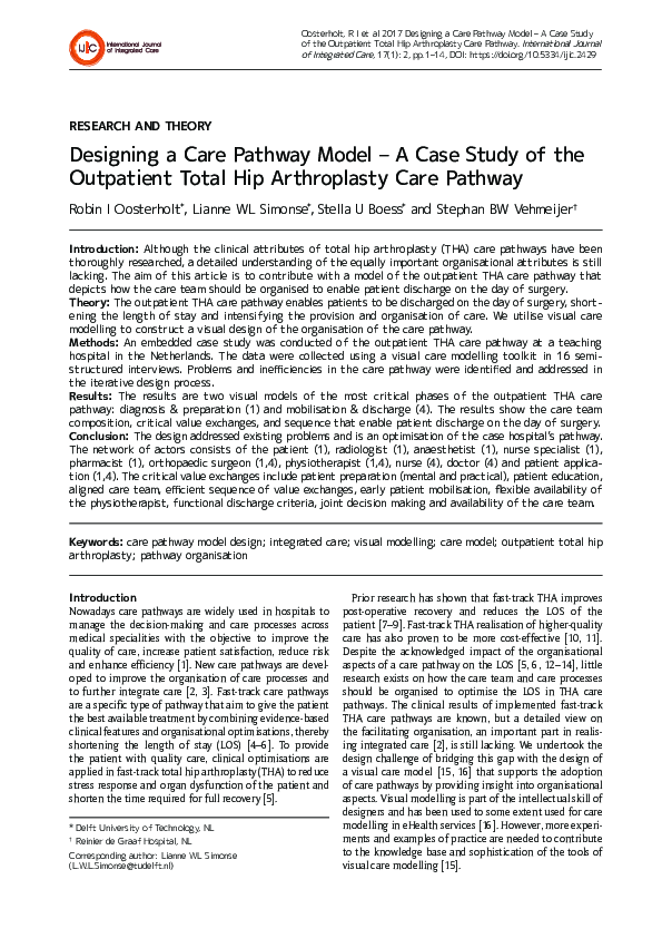 (PDF) Designing a Care Pathway Model – A Case Study of the Outpatient ...