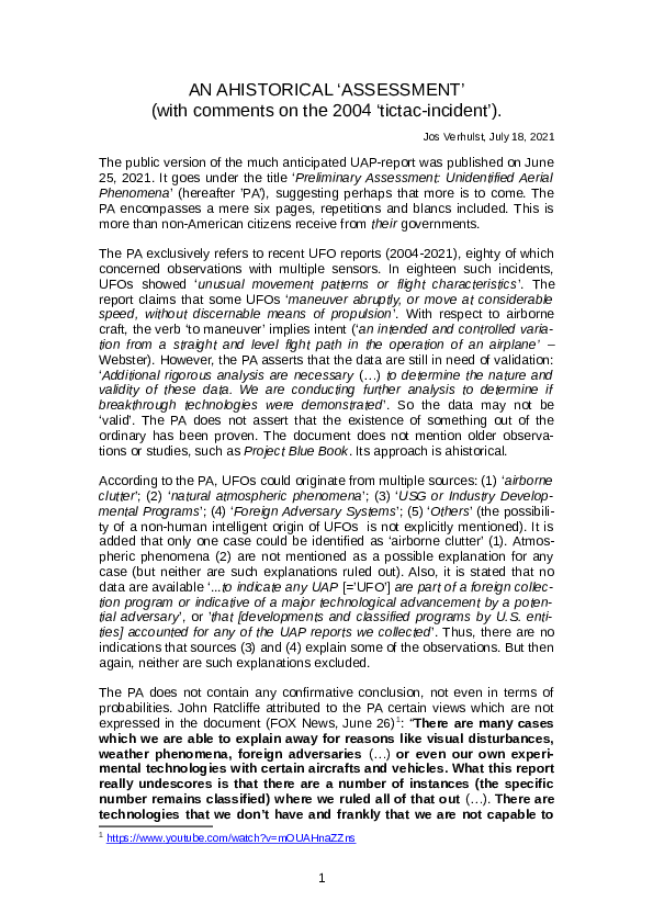 (PDF) An ahistorical assessment (with comments on the 2004 'tictac ...