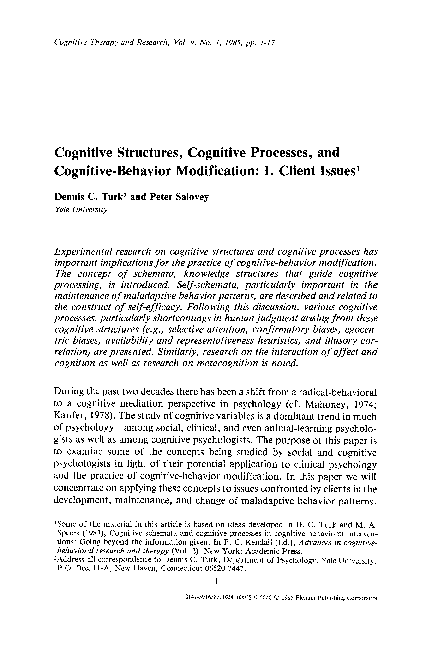 (PDF) Cognitive structures, cognitive processes, and cognitive-behavior ...