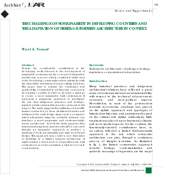 Pdf Contextualization In Architecture Of Built Form