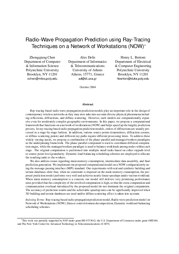 Pdf Radio Wave Propagation Prediction Using Ray Tracing Techniques On A Network Of