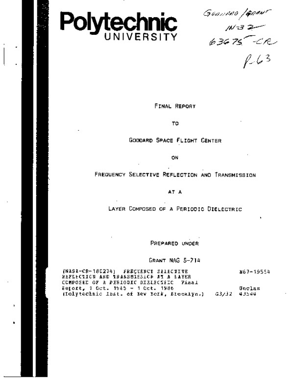 (PDF) Frequency-selective reflection and transmission by a periodic ...