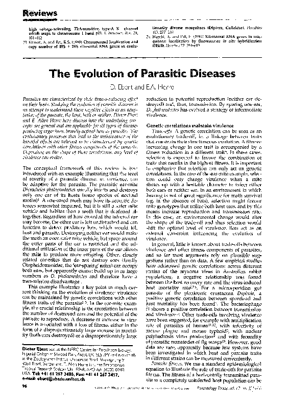 (PDF) The evolution of parasitic diseases