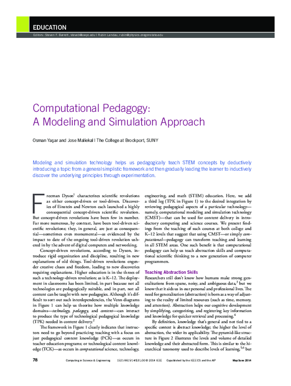 (PDF) Computational Pedagogy: A Modeling and Simulation Approach