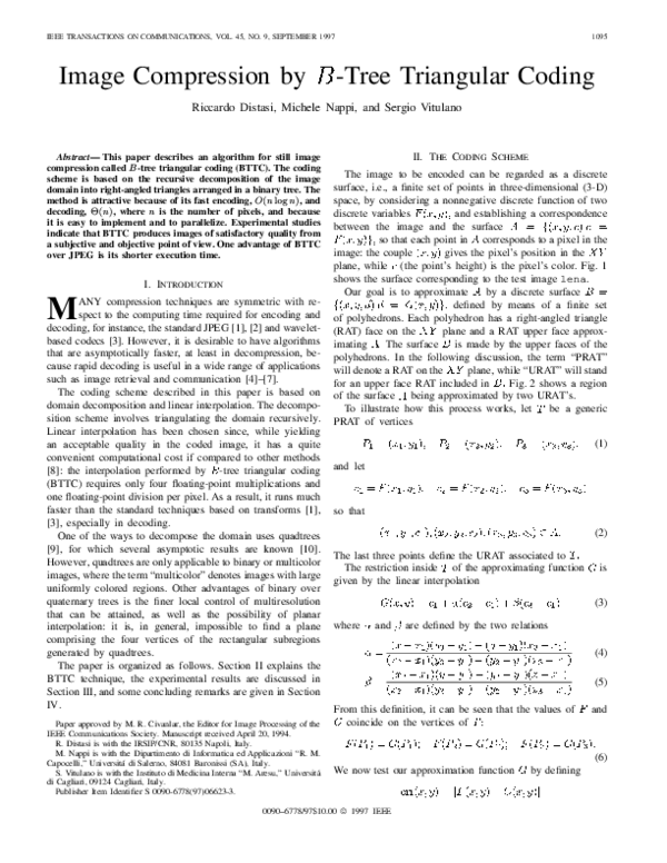 (PDF) Tree Triangular Coding Image Compression Algorithms