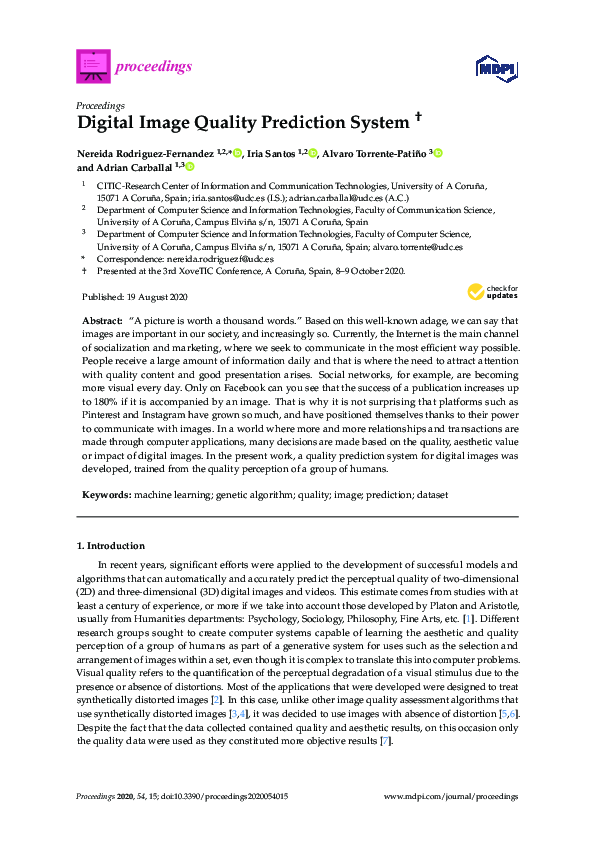 (PDF) Digital Image Quality Prediction System