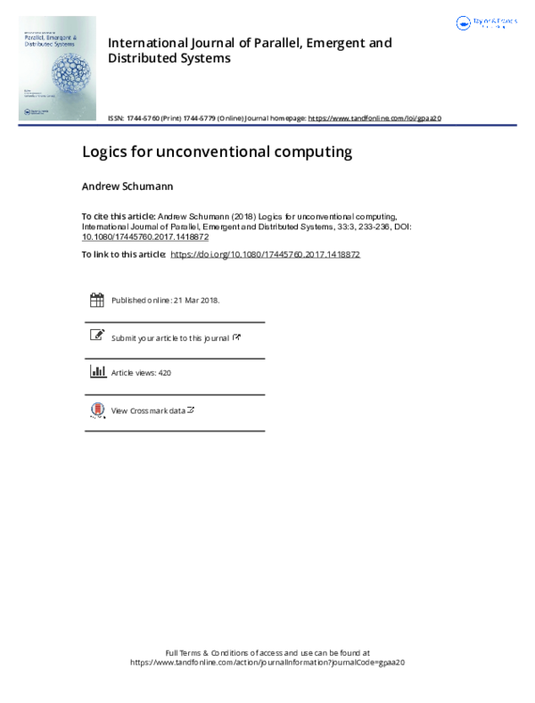(PDF) Logics for unconventional computing