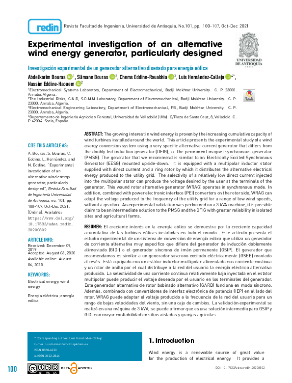 (PDF) Experimental investigation of an alternative wind energy ...