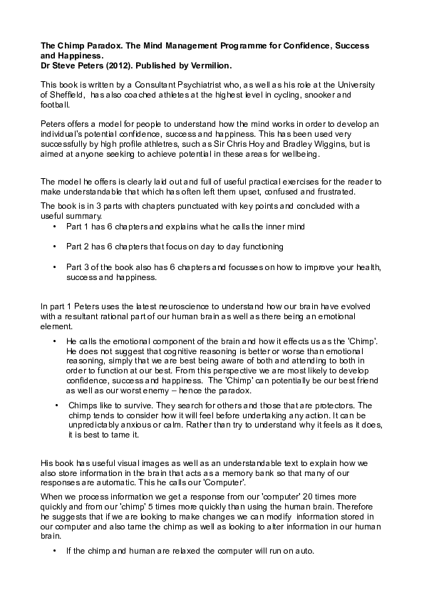 (PDF) The Chimp Paradox. The Mind Management Programme for Confidence ...