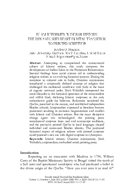 (PDF) Islam Reformed in Indian History: The Dynamic Sufi Heart in Vital ...