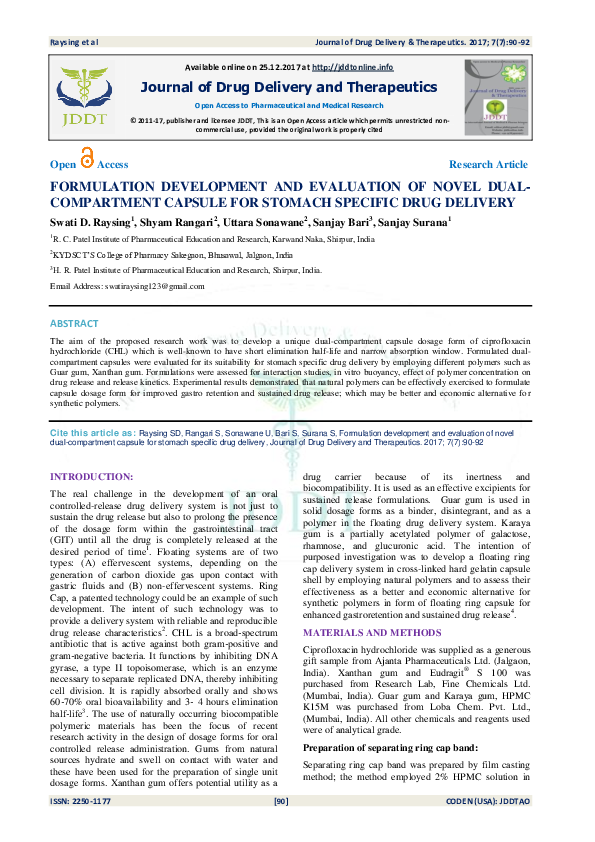 (PDF) Journal of Drug Delivery and Therapeutics