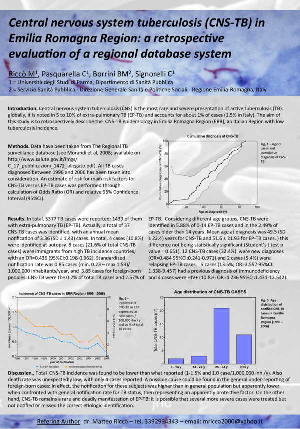 (PDF) Central nervous system tuberculosis (CNS-TB) in Emilia Romagna ...