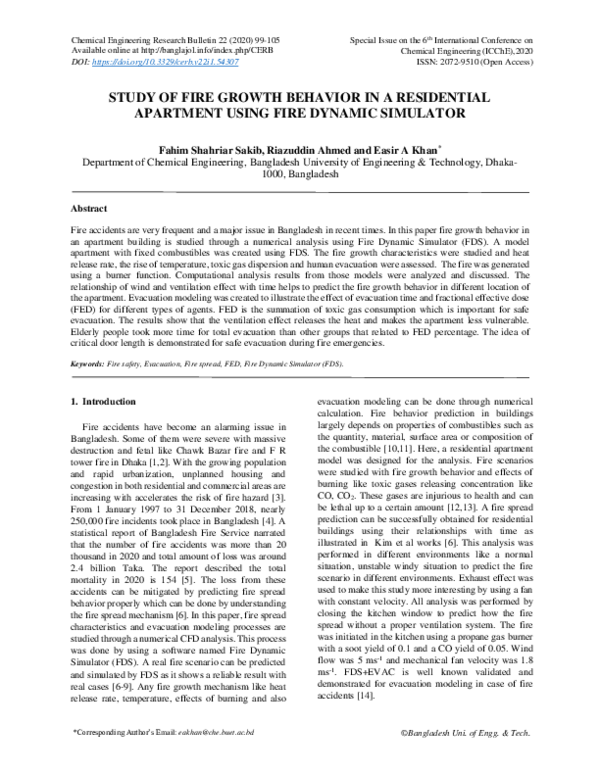 (PDF) STUDY OF FIRE GROWTH BEHAVIOR IN A RESIDENTIAL APARTMENT USING ...