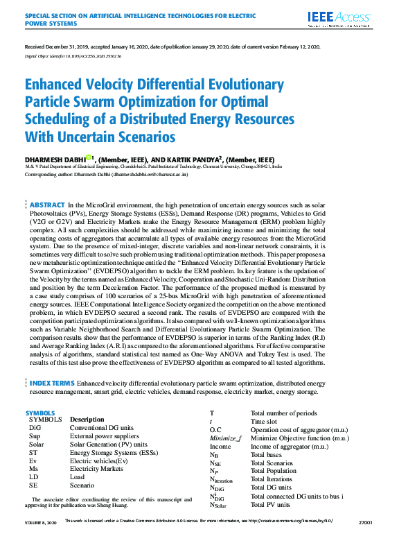 (PDF) Enhanced Velocity Differential Evolutionary Particle Swarm Optimization for Optimal ...