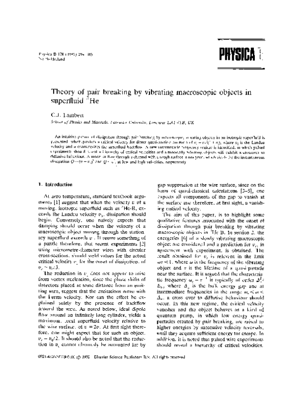 (PDF) Theory of pair breaking by vibrating macroscopic objects in ...