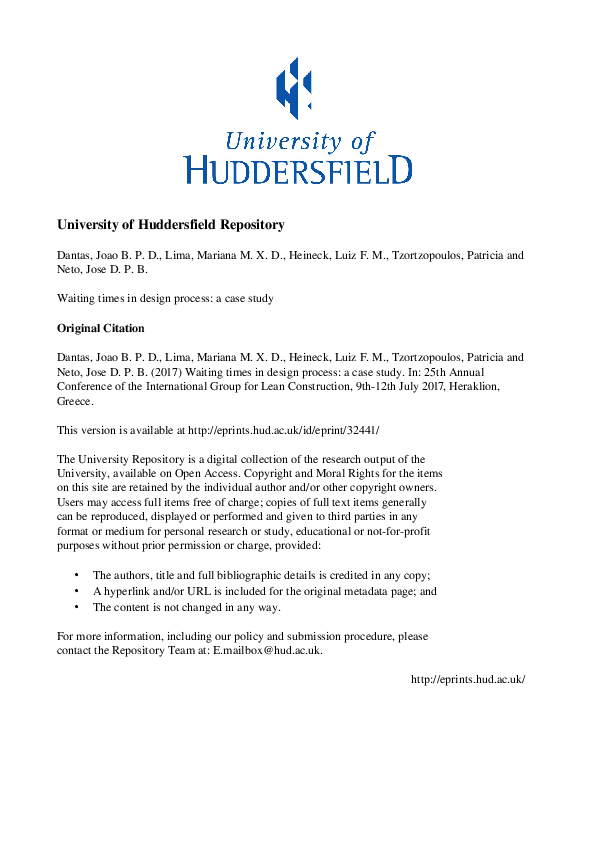 (PDF) Waiting Times in Design Process: A Case Study
