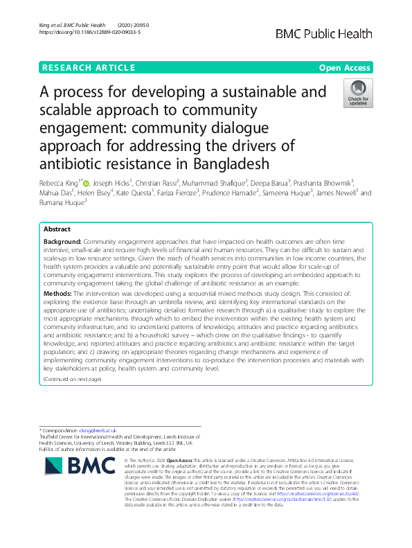 (PDF) A process for developing a sustainable and scalable approach to ...