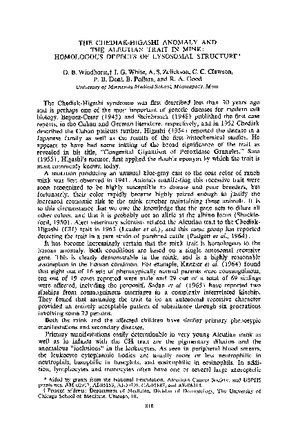 (PDF) The Chediak-Higashi Anomaly and the Aleutian Trait in Mink ...