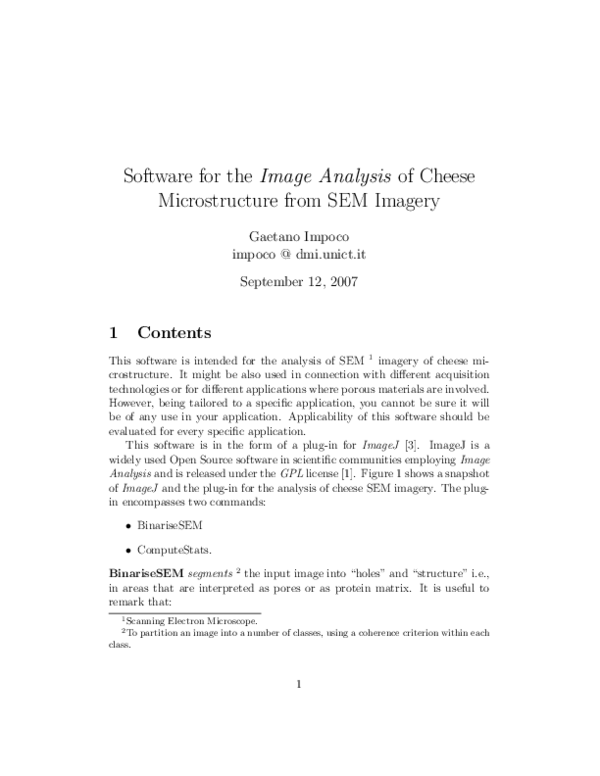(PDF) Software for the Image Analysis of Cheese Microstructure from SEM ...