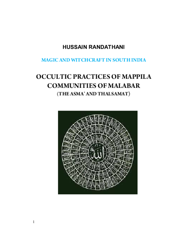 (PDF) HUSSAIN RANDATHANI MAGIC AND WITCHCRAFT IN SOUTH INDIA OCCULTIC ...