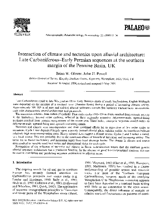 (PDF) Interaction of climate and tectonics upon alluvial architecture ...