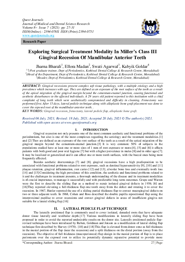 (PDF) Exploring Surgical Treatment Modality In Miller's Class III ...