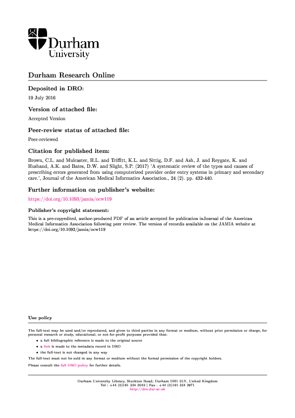 (PDF) A systematic review of the types and causes of prescribing errors ...