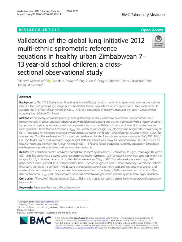 Pdf Validation Of The Global Lung Initiative 2012 Multi Ethnic Spirometric Reference Equations