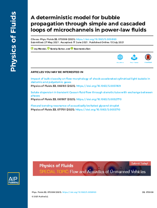 (PDF) A deterministic model for bubble propagation through simple and cascaded loops of ...