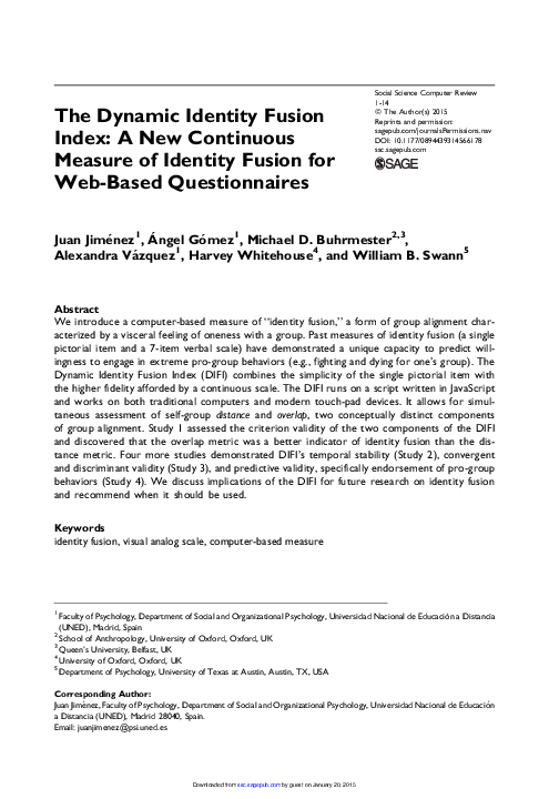 (PDF) The Dynamic Identity Fusion Index: A New Continuous Measure of ...