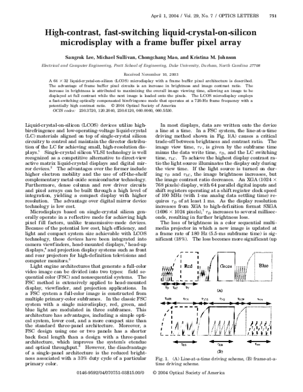 (PDF) Silicon light-valve array chip for high-resolution reflective ...