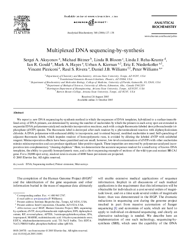 (PDF) Multiplexed DNA sequencing-by-synthesis