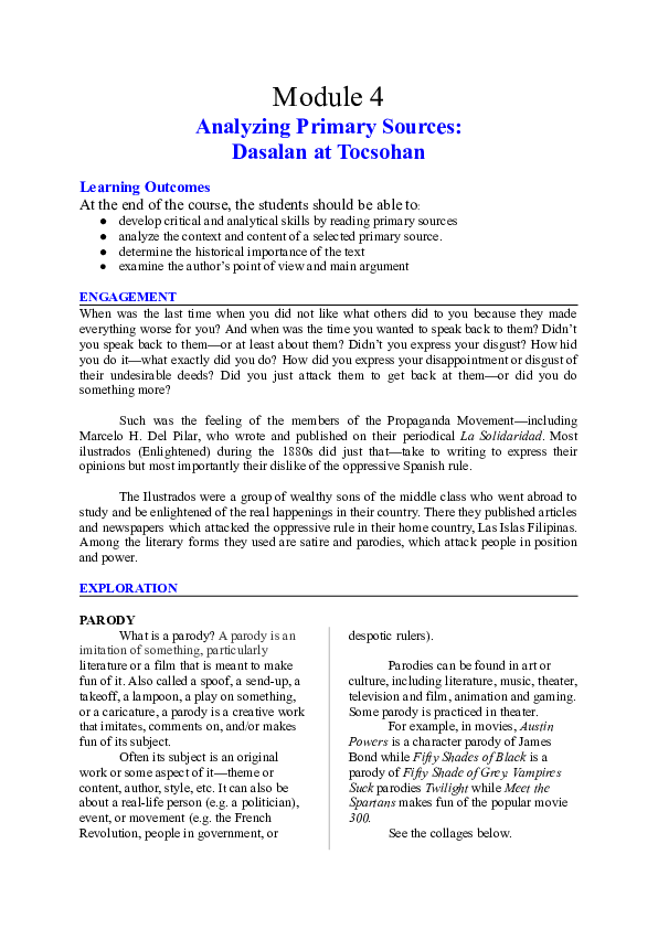 (PDF) Analyzing Primary Sources: Dasalan at Tocsohan