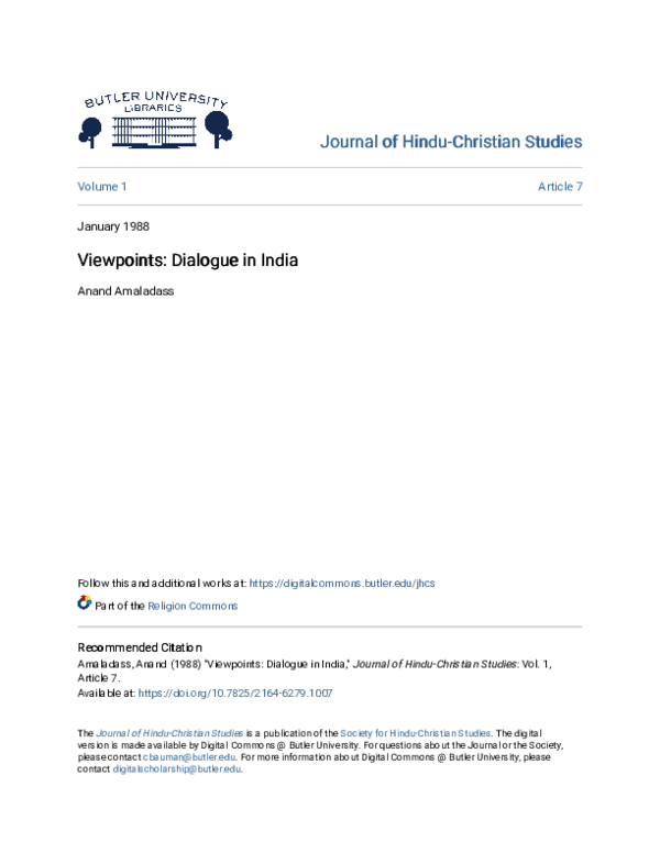 (PDF) Viewpoints: Dialogue in India