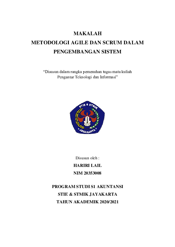 (PDF) Metodologi Agile dan SCRUM dalam Pengembangan Sistem
