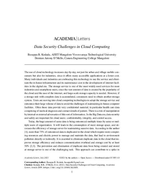 Data Security Challenges In Cloud Computing